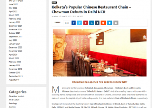 Chowman – a famous Chinese restaurant in Kolkata serving delicacies